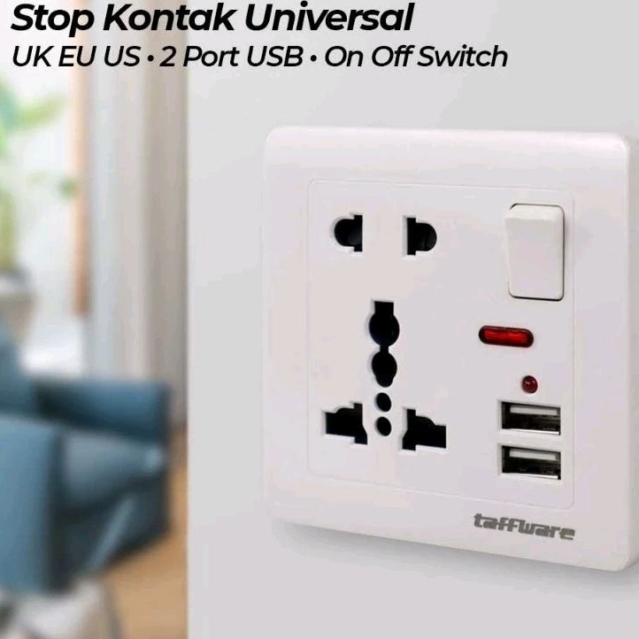 Jual Stop Kontak USB Port Dinding Colokan Listrik Charger | Shopee Indonesia