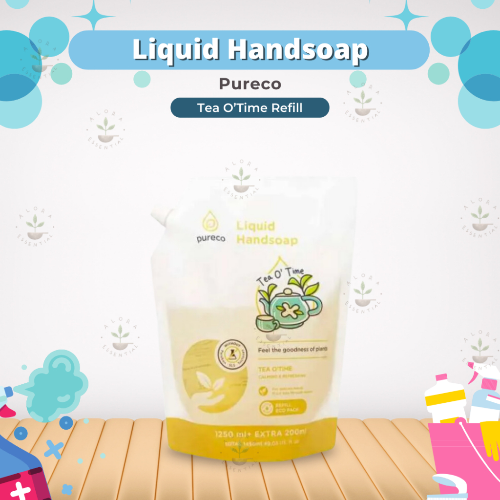 Jual Pureco Liquid Handsoap Tea O' Time Refill Sabun Cuci Tangan 1450ml ...