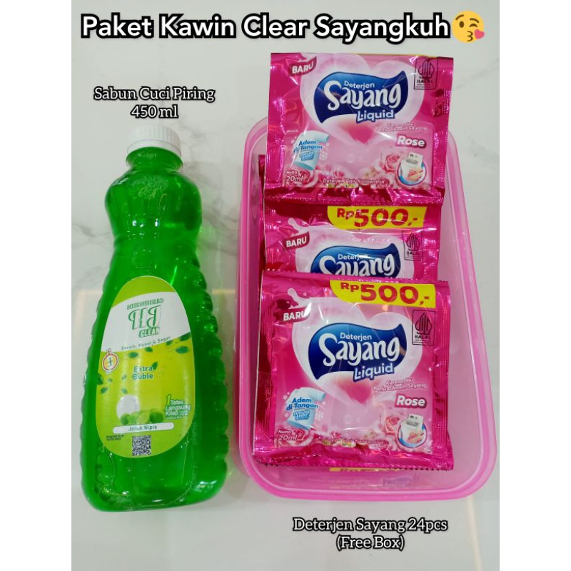 Jual Paket Kawin Deterjen Sayang set Sabun Cuci Piring Clear | Shopee ...