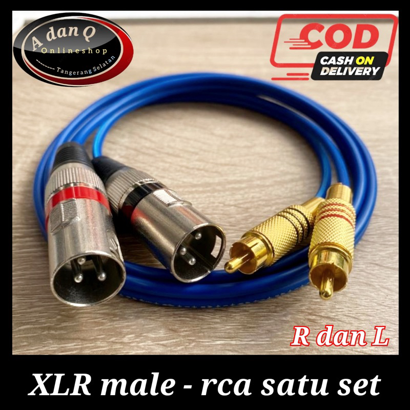 Jual Kabel rca to xlr male / xlr male to rca satu pasang | Shopee Indonesia