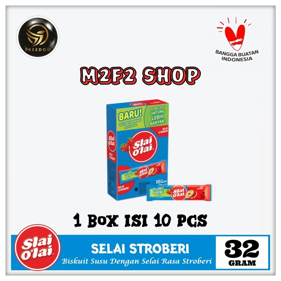 Jual Biskuit Slai Olai Strawberry | Selai Stroberi - 32 gr (Kemasan Box ...