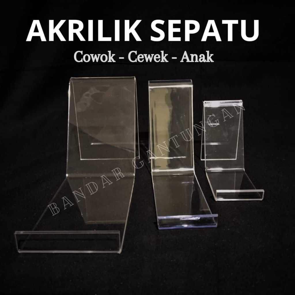 Jual Akrilik Sepatu Rata Bening Akrilik Sandal Display Sepatu Cewe Cowo ...