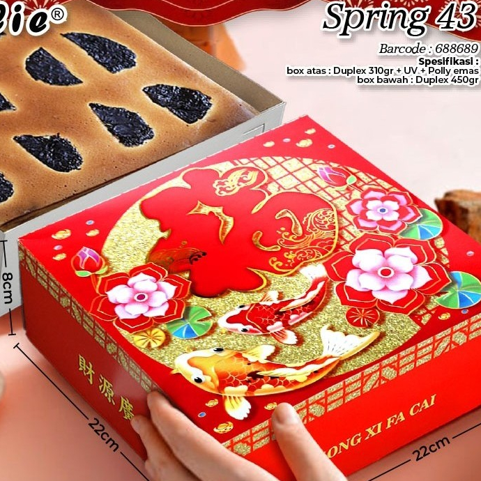Jual Box Imlek SPRING untuk kue, roti 22x22x8 cm [1 lbr] | Shopee Indonesia