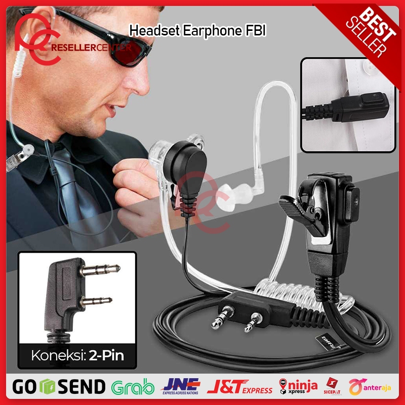 Jual [HEADSET FBI] Headset Earphone FBI Style Air Duct untuk Walkie ...