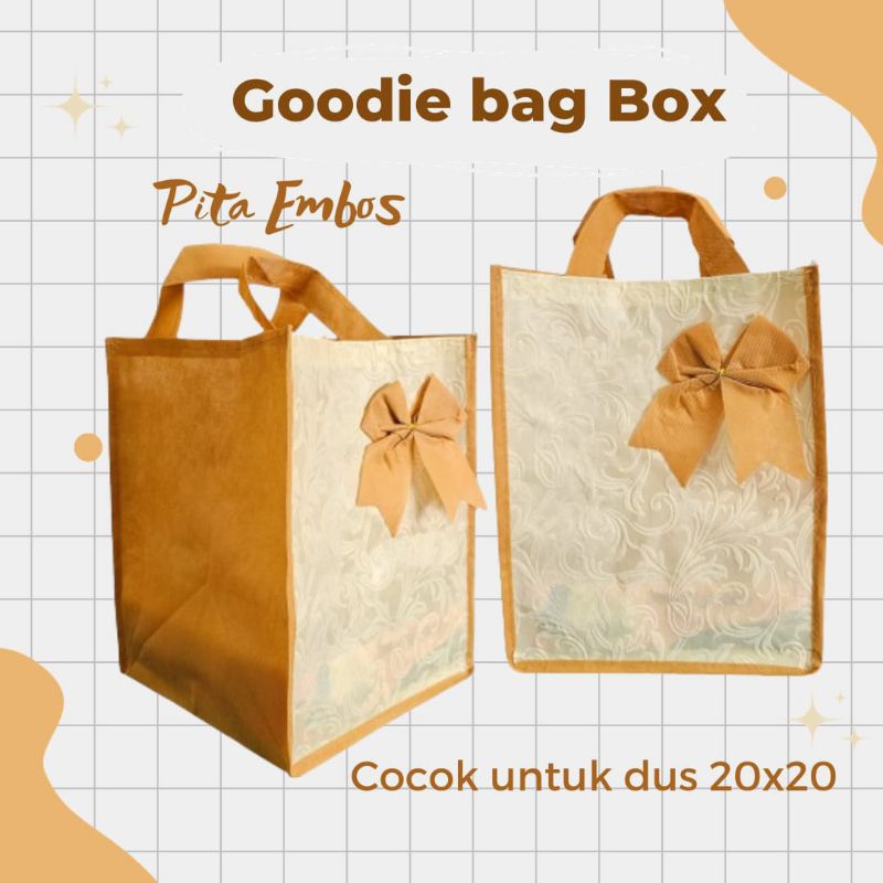 Jual Goodie bag Box PITA EMBOS [LUSINAN 12 PCS]/tas hajatan/tas spunbond/tas dus nasi/tas ...