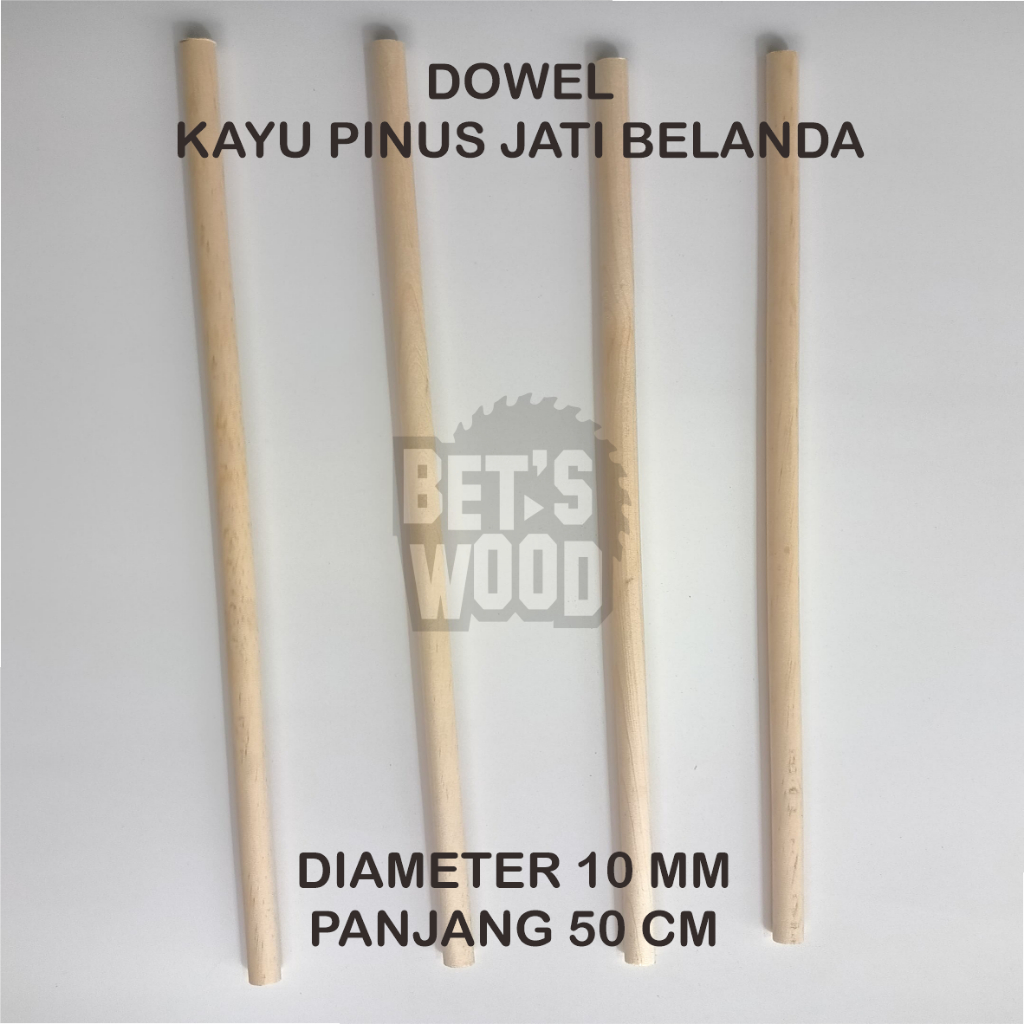Jual Dowel Kayu Pinus / jati belanda 10mm panjang 50 cm | Shopee Indonesia