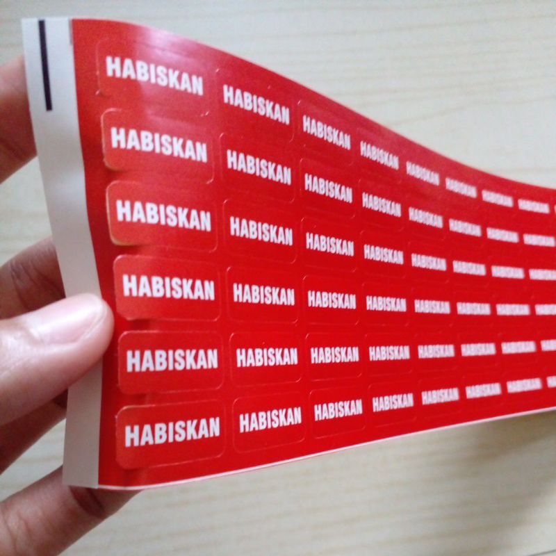 Jual stiker Cutting label Habiskan 1x2 cm | Shopee Indonesia