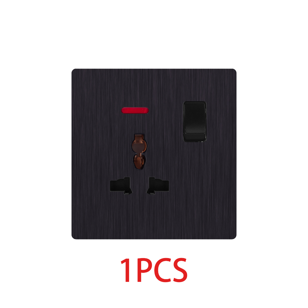 Jual Soket sakelar lampu Black Brushed Panasonic 1/2/3/4 Gang 2 way ...