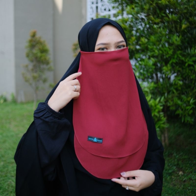 Jual Cadar 2 Layer Tanpa Jahitan Mata Ceruty Babydoll Premium Alivia Muslimah / Cadar 2 Layer ...