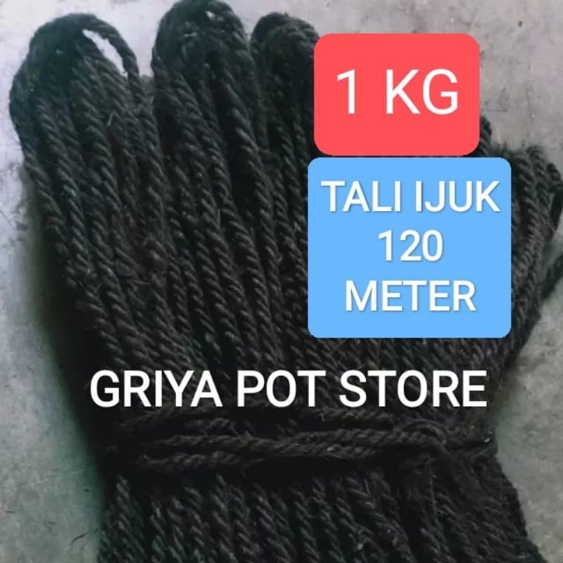 Jual HEMAT..! 1 KG 120 Meter Tali Ijuk Hitam Super Halus Tali Pengikat ...