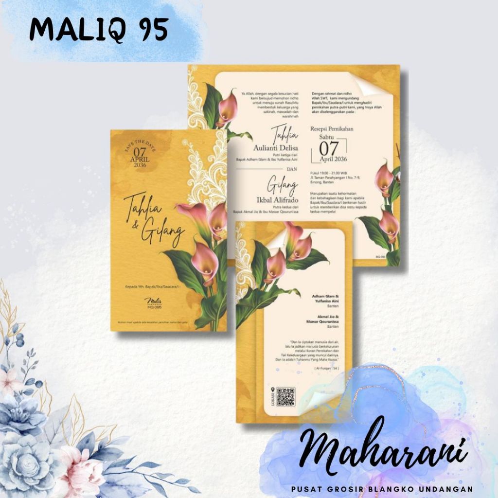 Jual Blangko undangan atau kertas undangan pernikahan merek MALIQ 95 ...