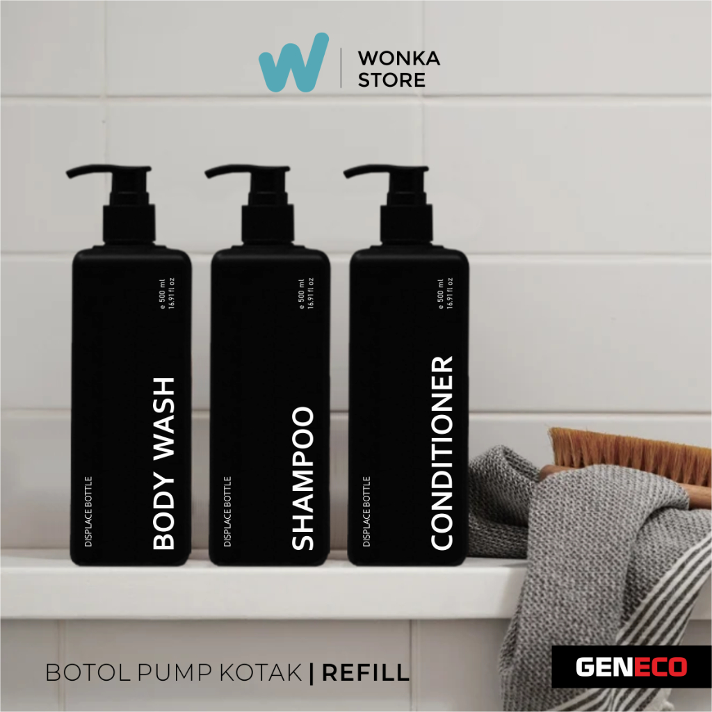 Jual BOTOL PUMP KOTAK Refil Pompa Organizer Displace Bottle Dispenser Shampo Sabun Kamar Mandi ...