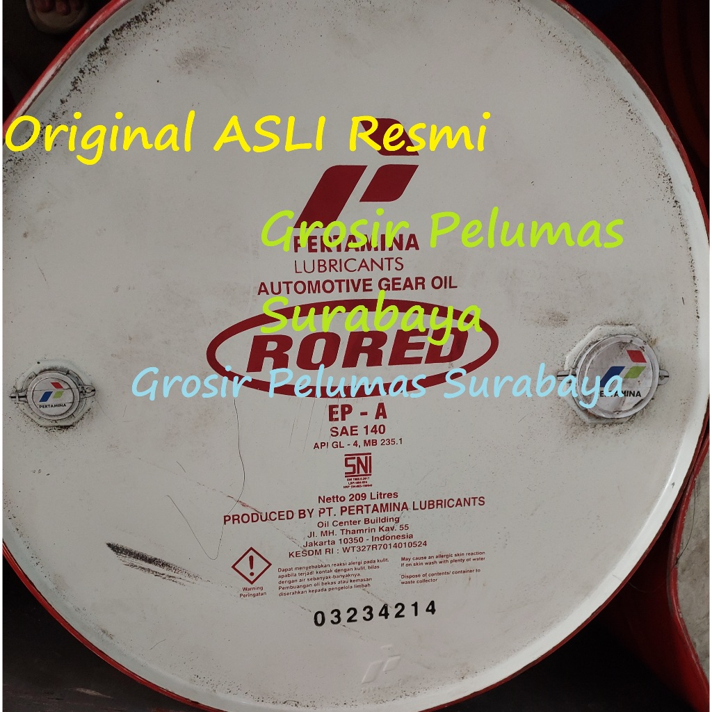 Jual OLI Asli Pertamina RORED EPA 140 GL-4 Gear oil DRUM gardan ...