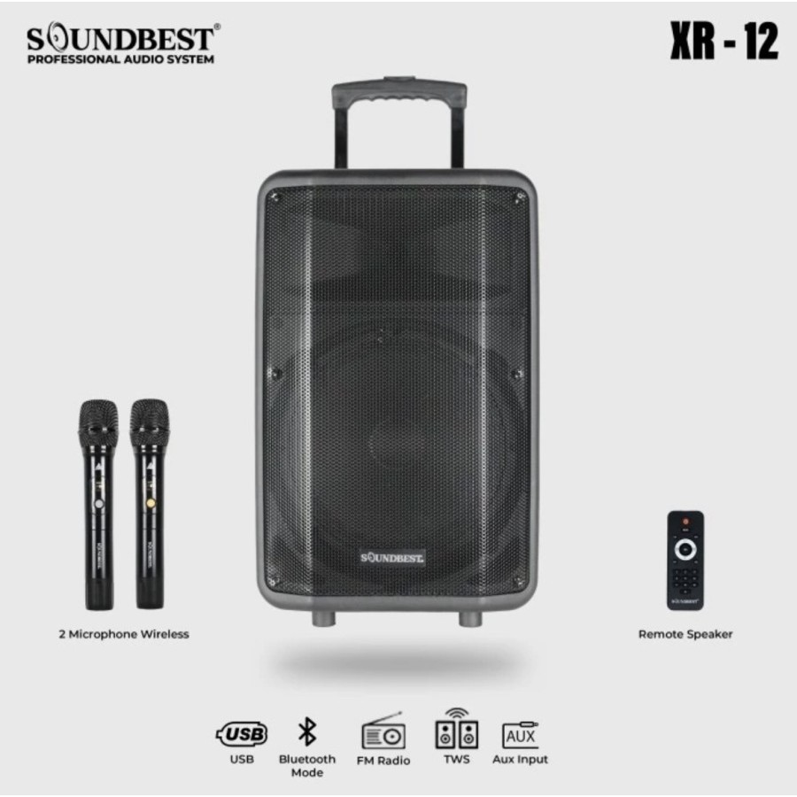 Jual Speaker Portable Wireless Soundbest XR 12 XR-12 XR12 Original 12 inch SOUNDBEST | Shopee ...