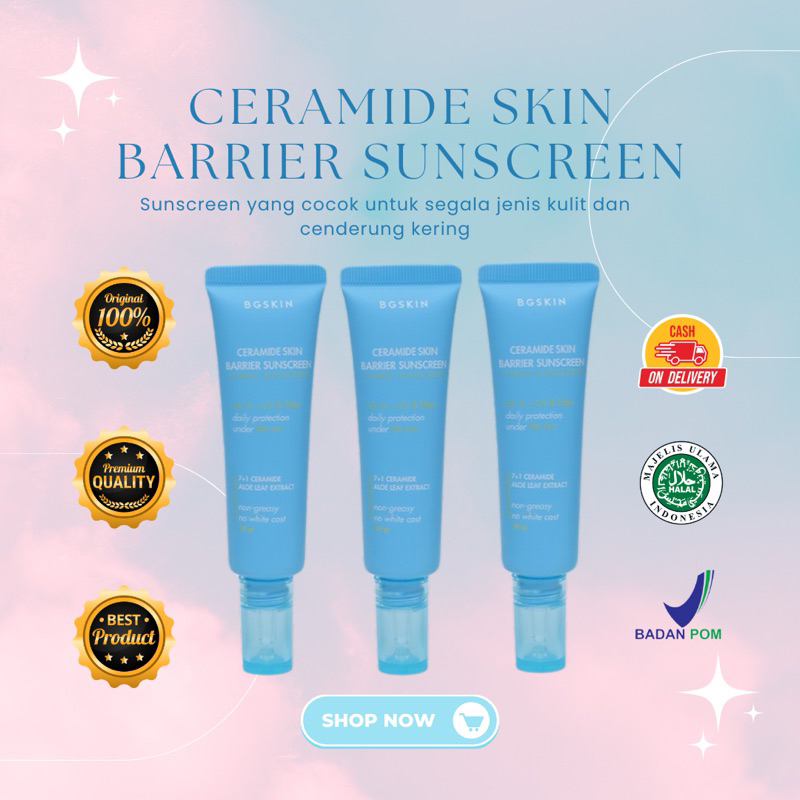 Jual CERAMIDE SKIN BARRIER SUNSCREEN BG SKIN | Shopee Indonesia