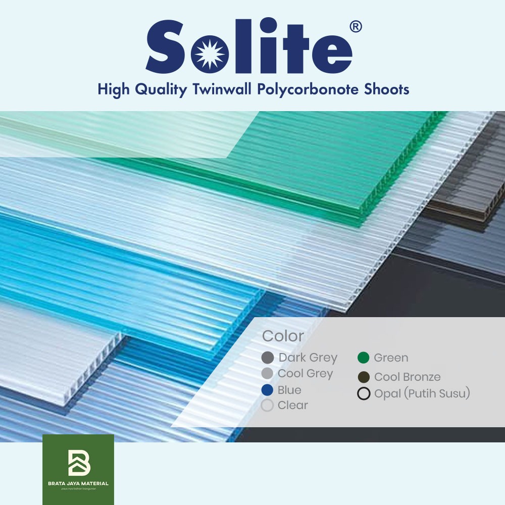 Jual Atap Polycarbonate Solite 4mm Flat Transparant Clear Tembus Cahaya ...