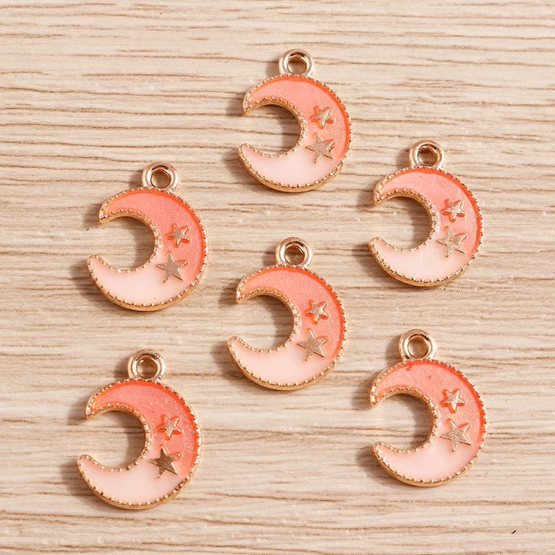Jual (1pcs) Charm Liontin Epoxy Enamel Moon Bulan sabit Catmoon ...