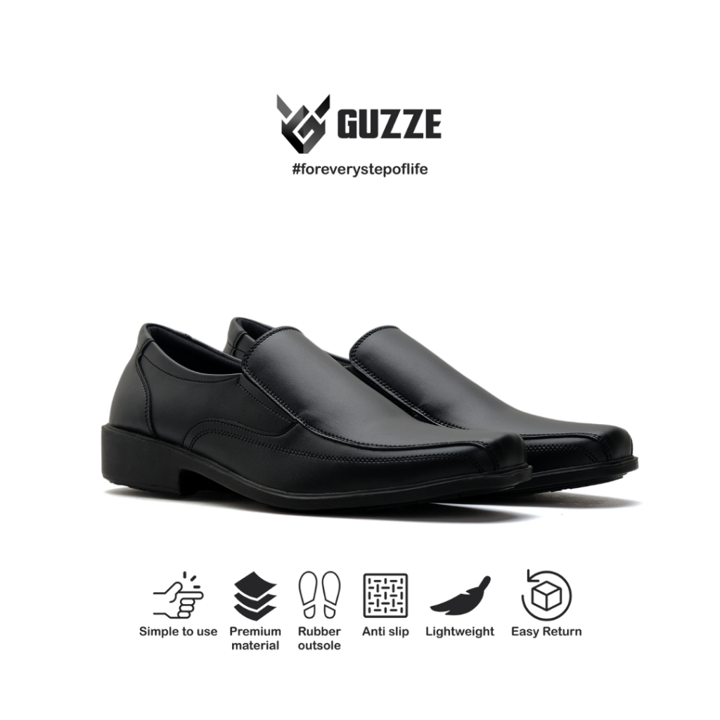 Jual Sepatu Pantofel Pria Formal Guzze Carter Black | Shopee Indonesia