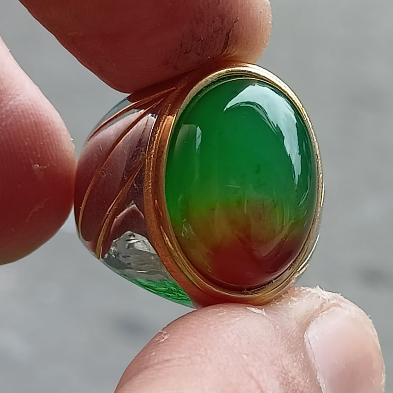 Jual CINCIN BATU AKIK PANCAWARNA EDONG ASLI BATU ALAM | Shopee Indonesia