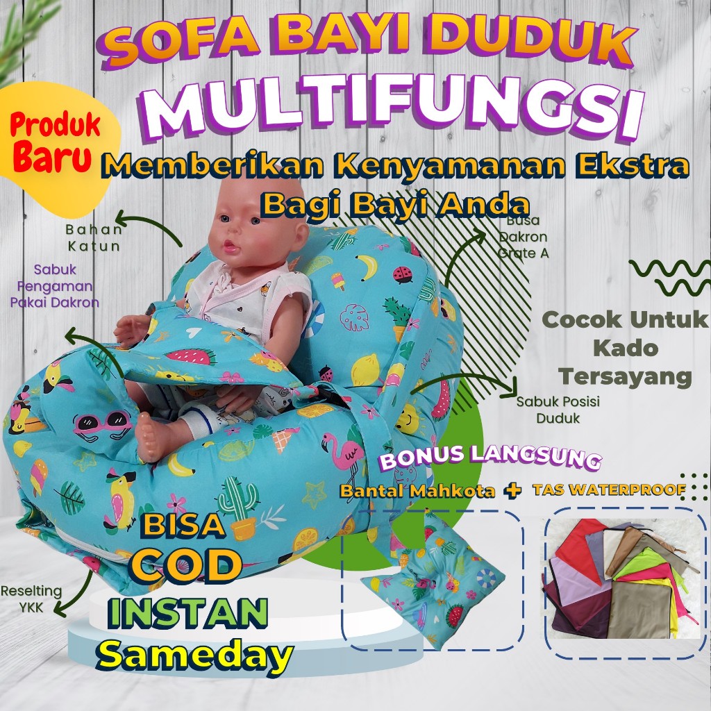 Jual Sofa Bayi Duduk Jumbo Multifungsi BONUS Bantal Peyang MAHKOTA ...