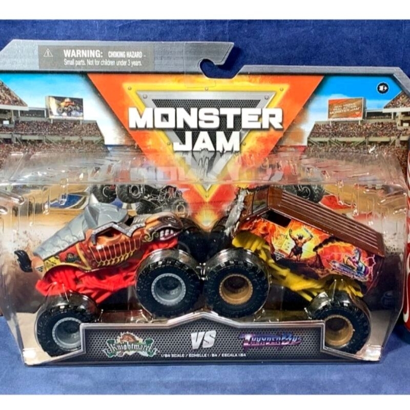 Jual monster jam 2 in 1 knightmare vs thunder bus original | Shopee ...
