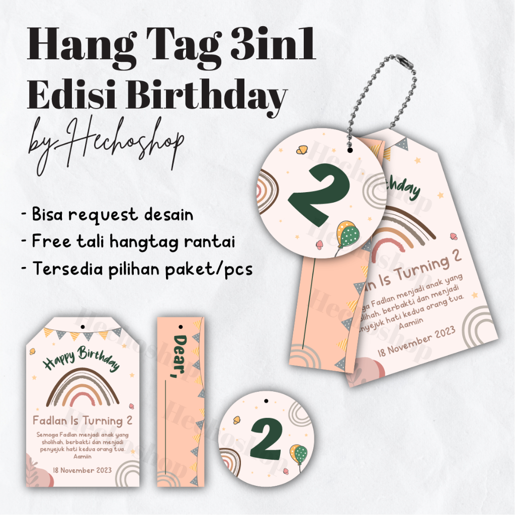 Jual Hang Tag 3in1/Hang Tag Souvenir BIRTHDAY EDITION by HECHOSHOP ...