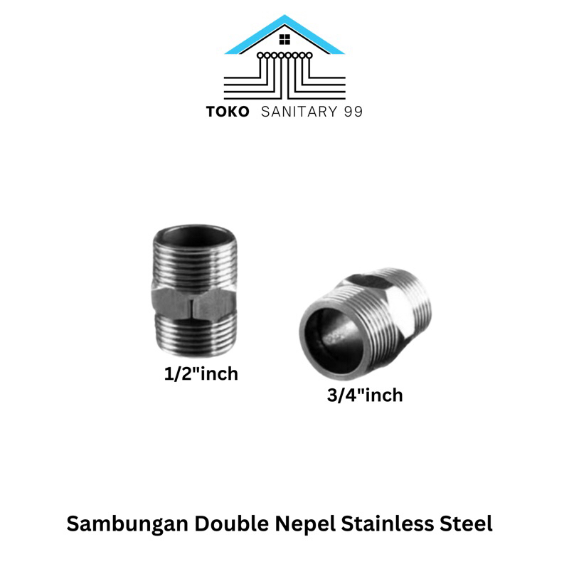 Jual Sambungan Double Nepel / Nipple Stainless Steel - Sanitary 99 | Shopee Indonesia