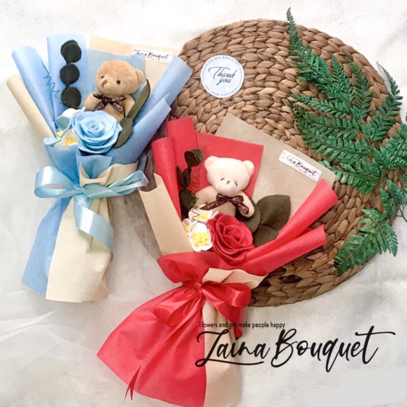 Jual Buket bunga boneka/ buket wisuda/ buket wisuda | Shopee Indonesia