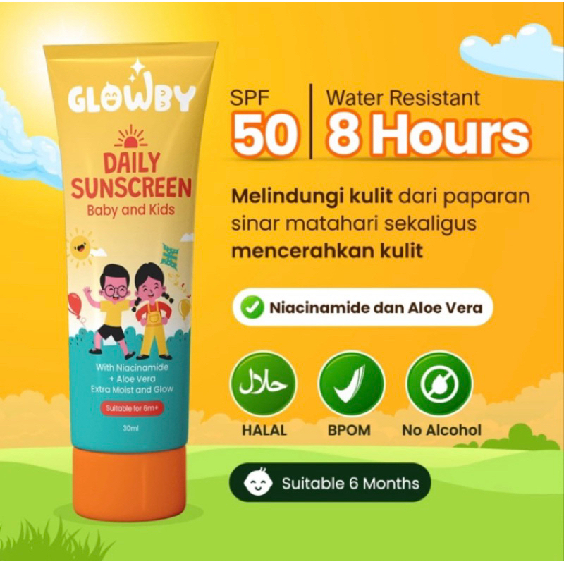 Jual GLOWBY Daily Sunscreen untuk Bayi dan Anak spf 50 Wajah dan Badan ...