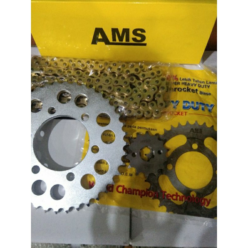 Jual Gear gir set Vixion,byson,mx king AMS original 428H set heavy Duty ...