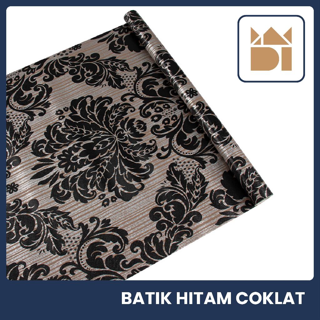 Jual Wallpaper Stiker Dinding Motif Batik Hitam Coklat Size 45 Cm X 8 Meter, Wallpaper Motif ...