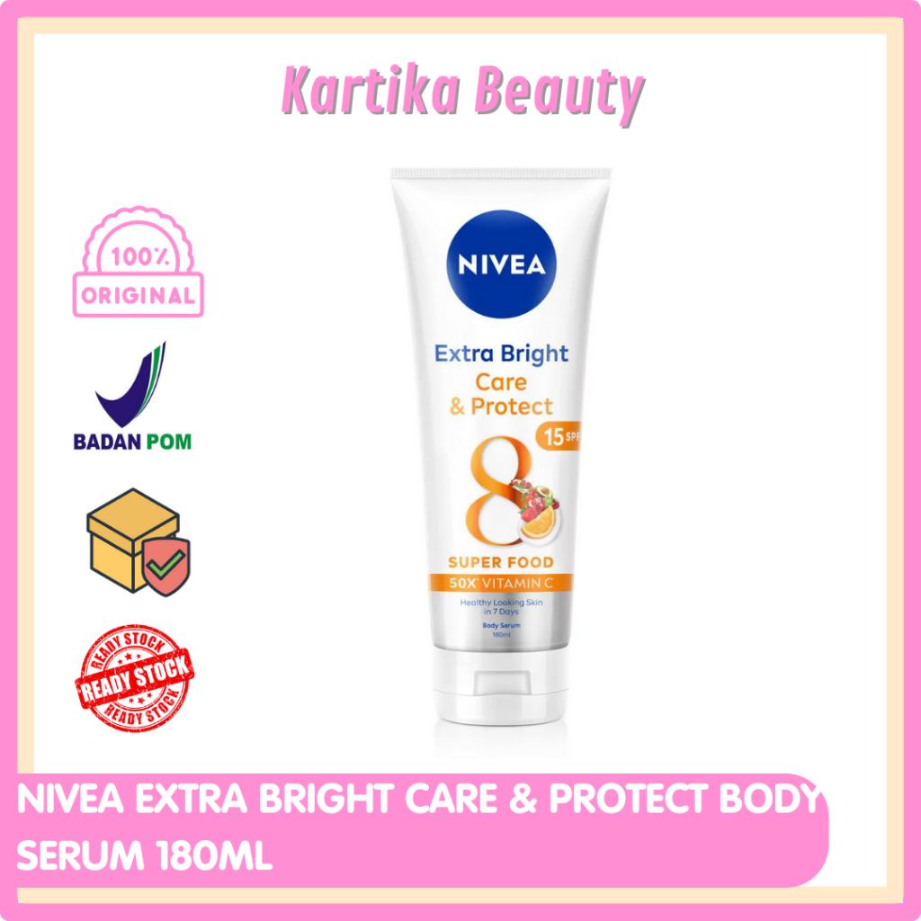 Jual NIVEA EXTRA BRIGHT CARE AND PROTECT BODY SERUM 180 ML BODI LOSYEN ...