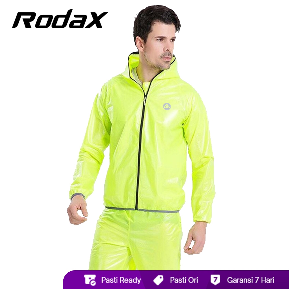 Jual RodaX High Visibility Raincoat 02 Jas Hujan Road Bike Running import Mantel Hujan Jaket ...