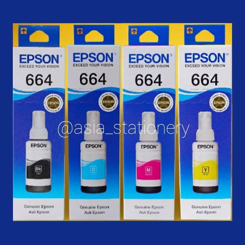 Jual Tinta Epson 664 Original (Black/ Cyan/ Magenta/ Yellow) | Shopee Indonesia