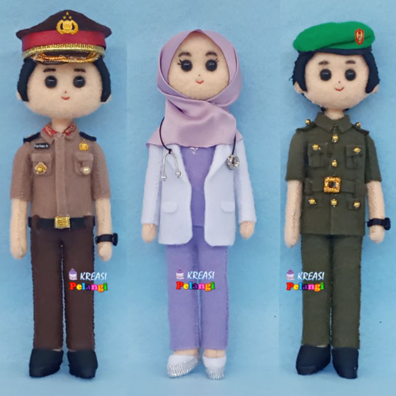 Jual Boneka Profesi Polisi/TNI/Dokter/Nahkoda/Lainnya [CUSTOM BISA ...