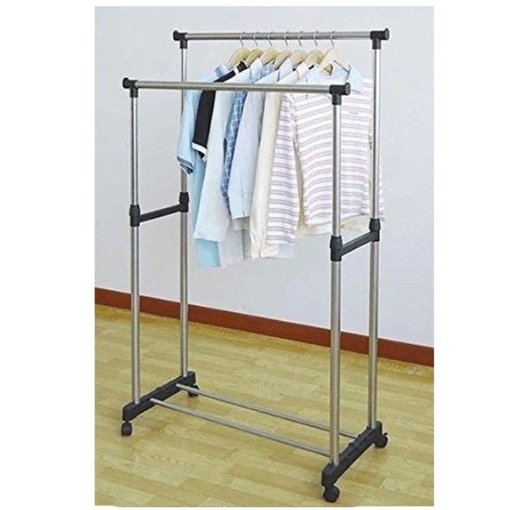 Jual [AGS] STAN HANGER DOUBLE POOLL/RAK BESI STAINLES/JEMURAN PAKAIAN ...