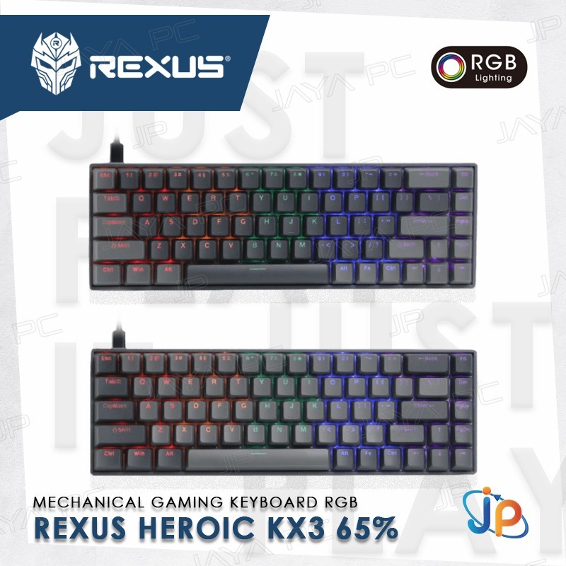 Jual Keyboard Gaming Mechanical Rexus Heroic KX3 65% RGB LED | Shopee ...