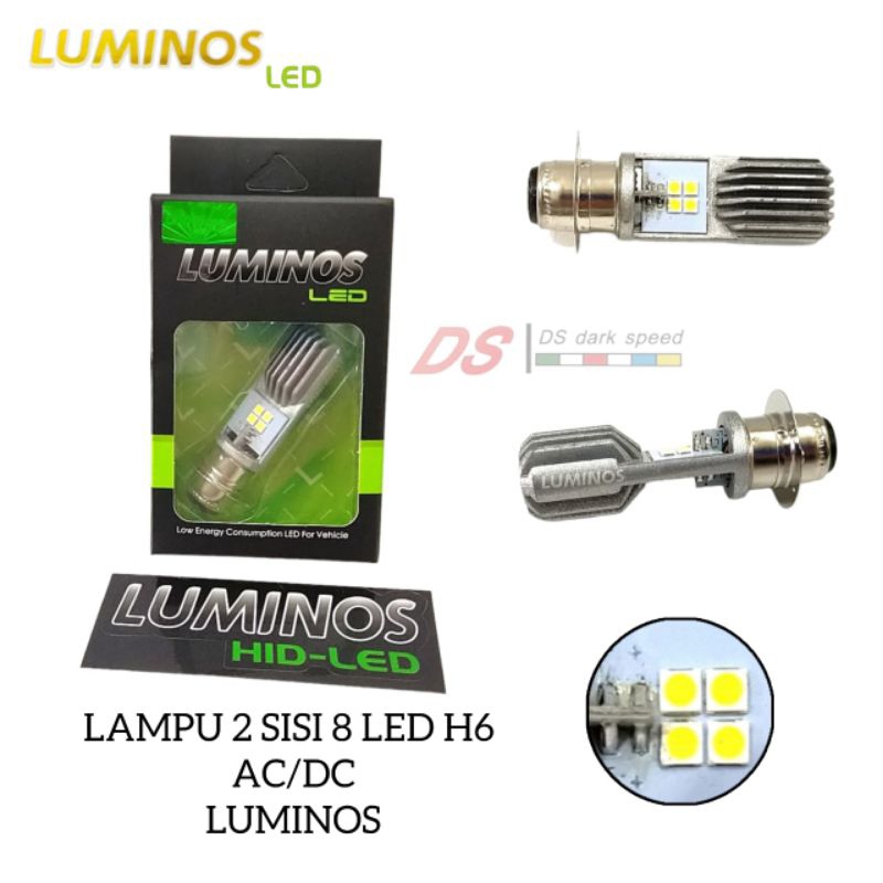 Jual (COD)LAMPU LED LUMINOS H6 8 MATA AC/DC | Shopee Indonesia
