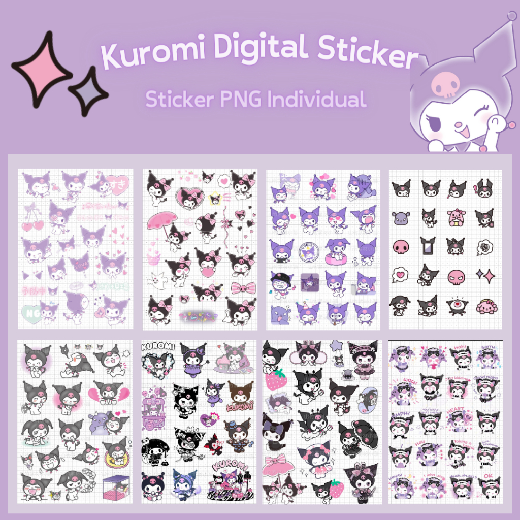Jual Sticker Digital Individual Sanrio cute --- Kuromi Digital Sticker ...
