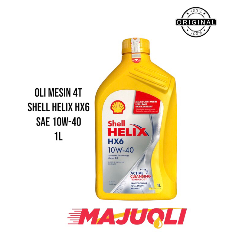 Jual Oli mesin Shell Helix HX6 SAE 10W-40 1 Liter | Shopee Indonesia