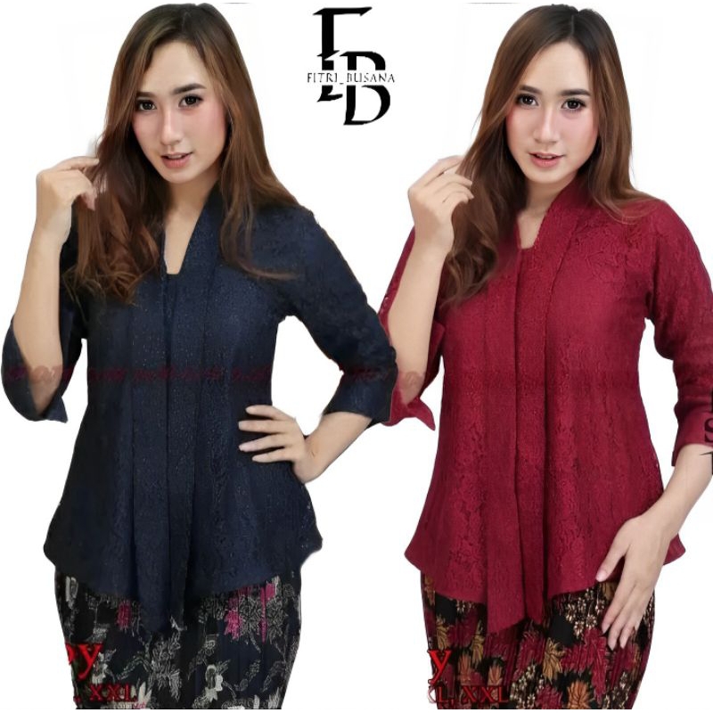 Jual Set Kebaya Floy Kutu Baru Modern Atasan Kebaya Jumbo XXXL Ld 120 Baju Kebaya Wisuda Kartini ...