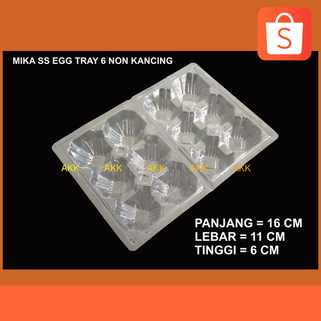 Jual Mika Telur Ss Egg Tray 6 Non Kancing (20 Pcs) | Shopee Indonesia