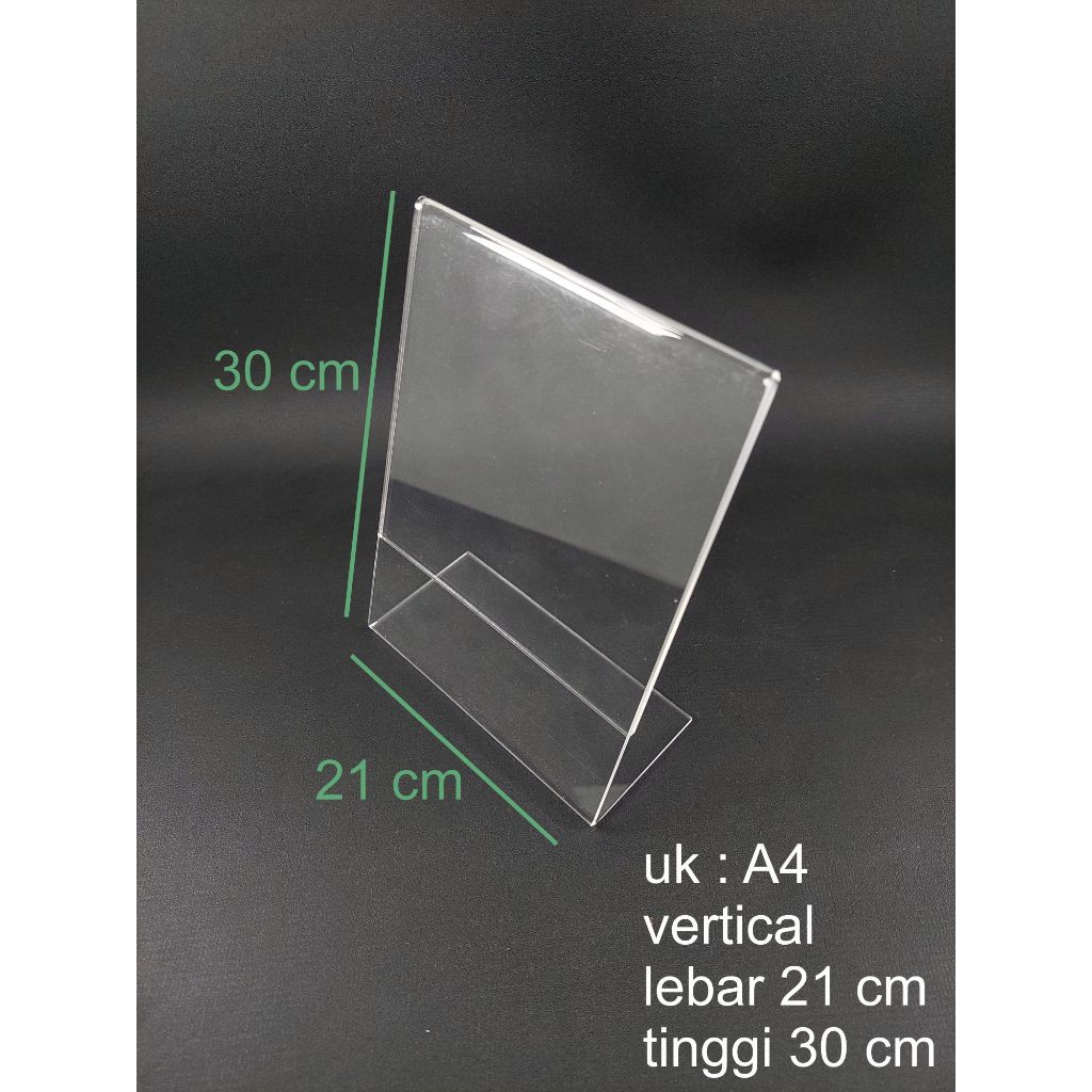 Jual Akrilik Tempat Brosur A4 / Acrylic Tent Card Holder Stand / Qris ...