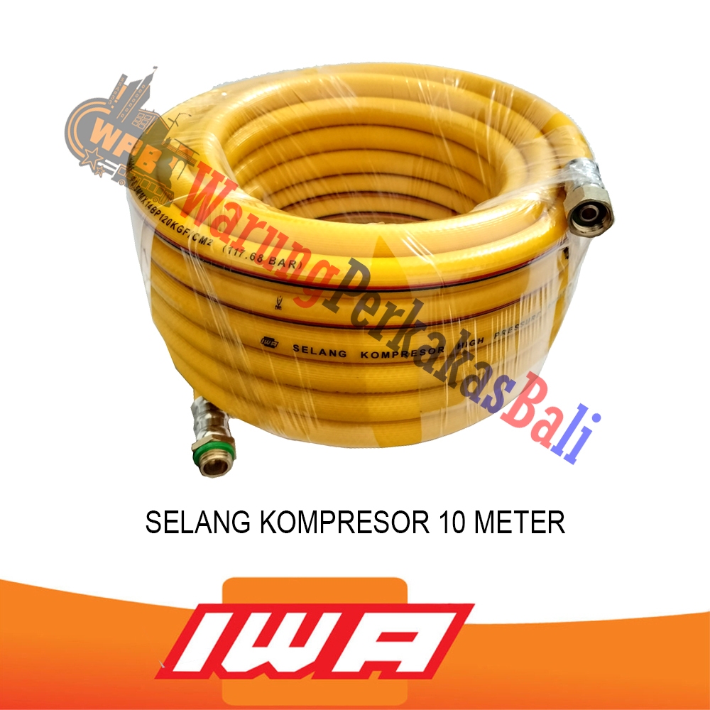 Jual TERMURAH!!! IWA Selang Kompresor 10 Meter High Pressure Spray Hose ...