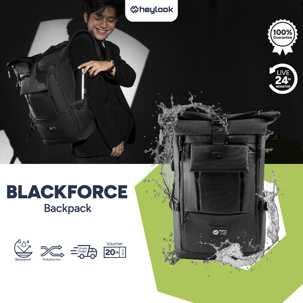 Jual New Arrival - Tas Ransel Pria BLACKFORCE Tas Laptop Punggung Water Resist Tas Travelling ...