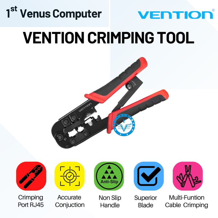 Jual Crimping Tool Vention Multifungsi LAN Network Cable 6P 8P RJ45 ...