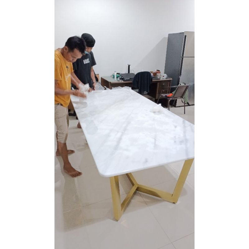 Jual Top Table Marmer Meja Makan UK. 90cm x 180cm | Shopee Indonesia