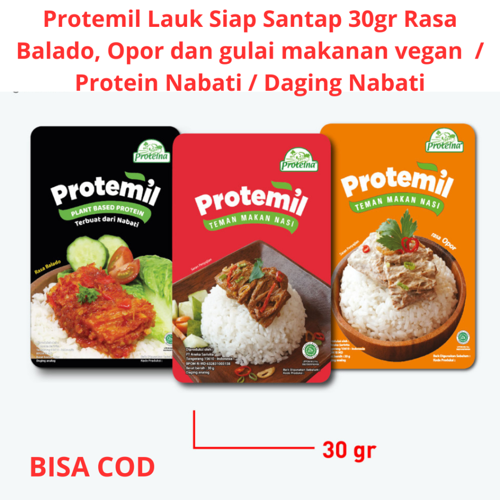 Jual Protemil Lauk Siap Santap 30gr Rasa Balado, Opor dan gulai makanan ...