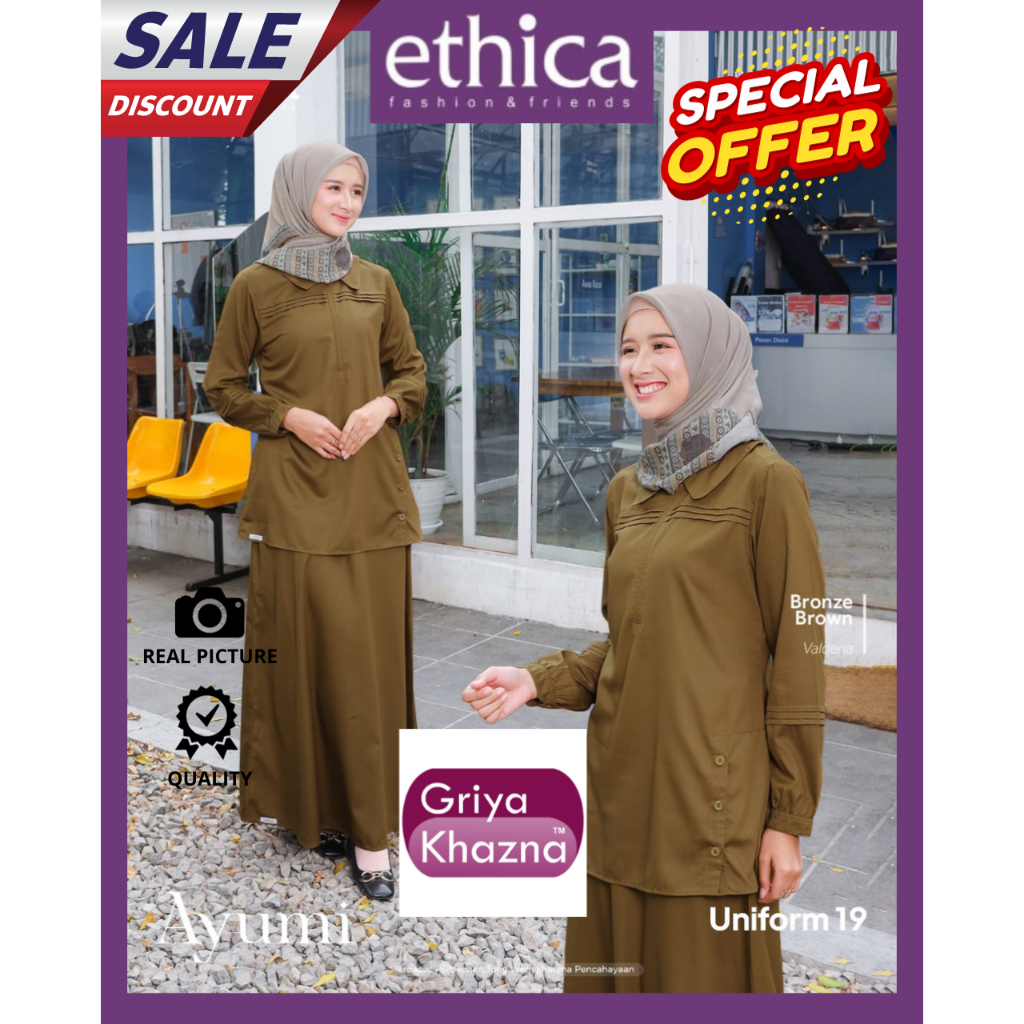 Jual Baju Setelan Tunik Rok Dewasa Ethica Ayumi Uniform 19 Baju PNS ...