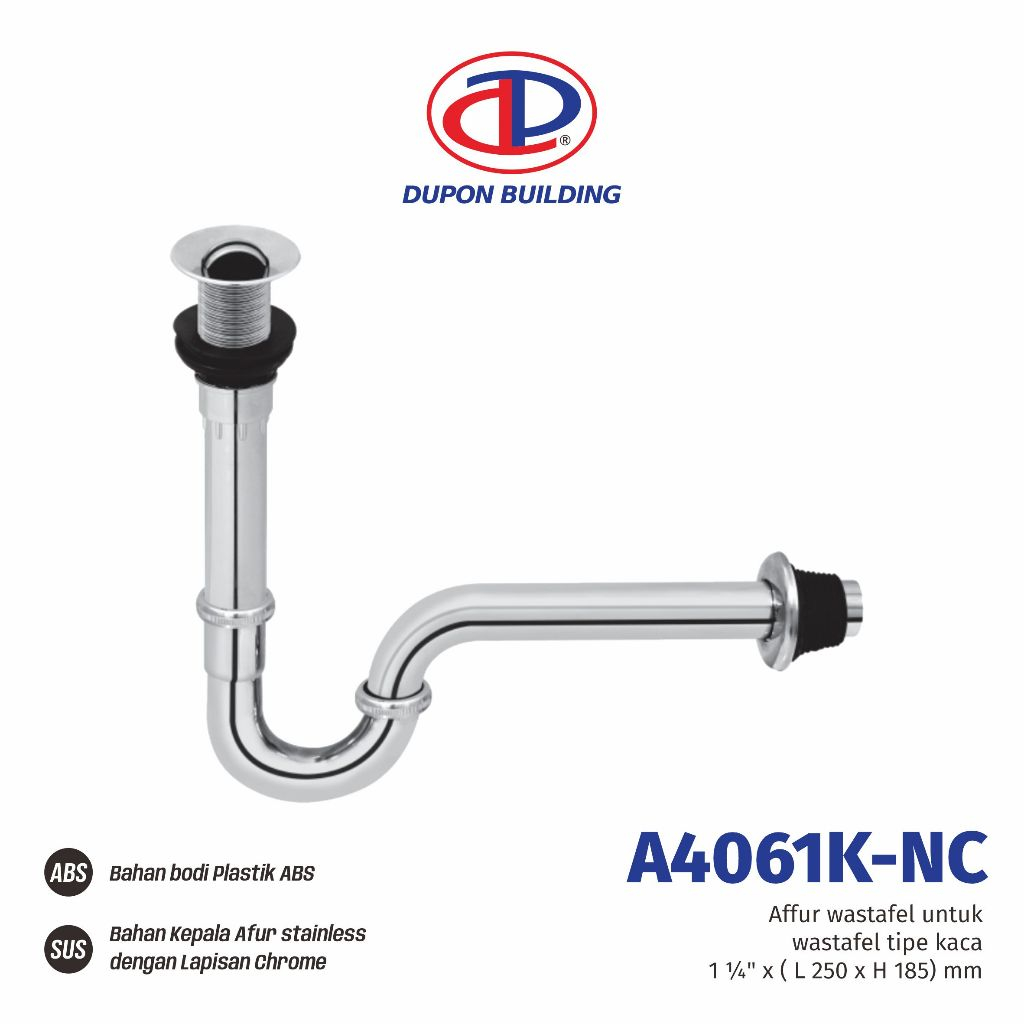 Jual DUPON A4061K-NC 25CM Sifon Wastafel / Siphon P-Trap / Trap ...